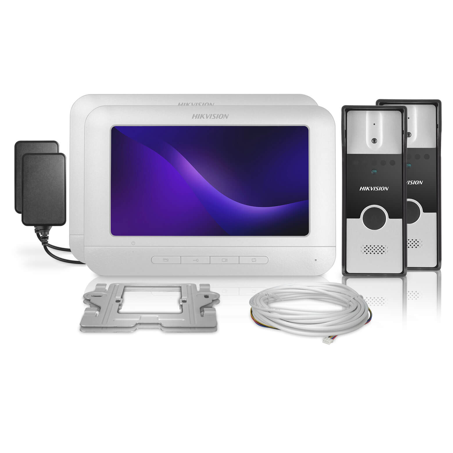 DS-KIS202 Wideodomofon Wideofon - 2 stacje bramowe 2 monitory Hikvision ...