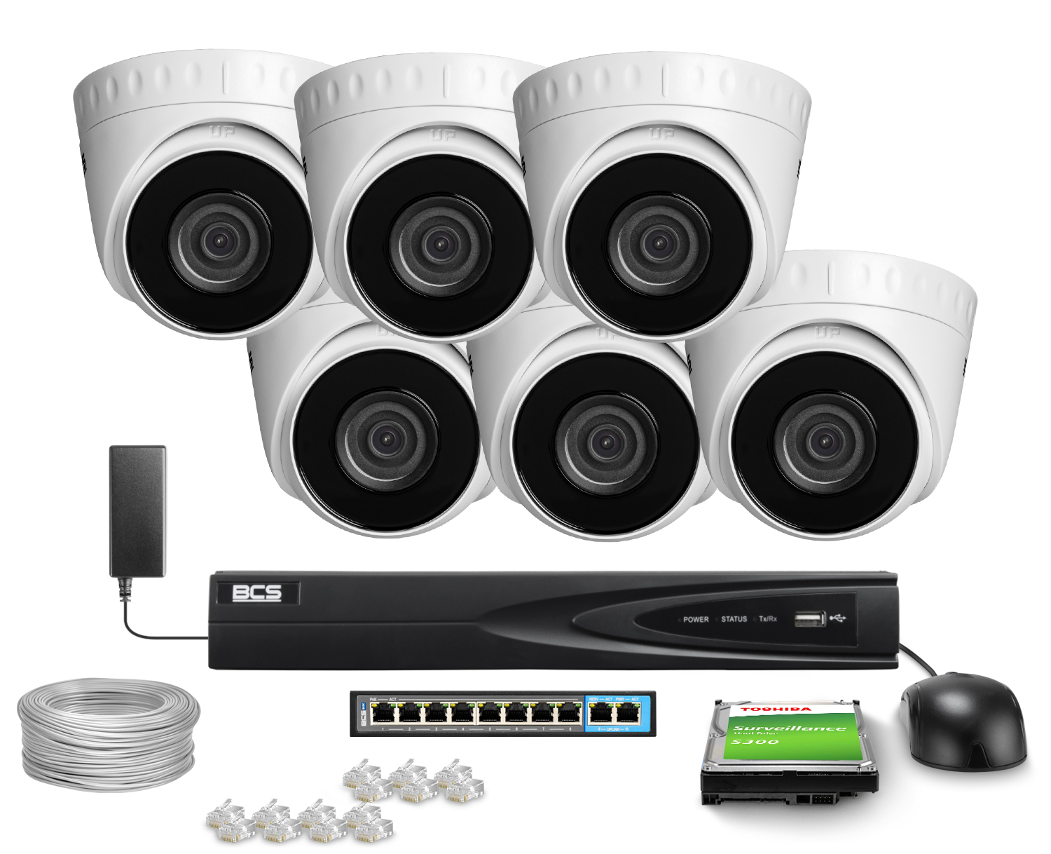 Monitoring IP BCS VIEW 2K 4MPx 1 1TB H265+ 6x BCS-V-EIP14FWR3 2.8mm IR ...