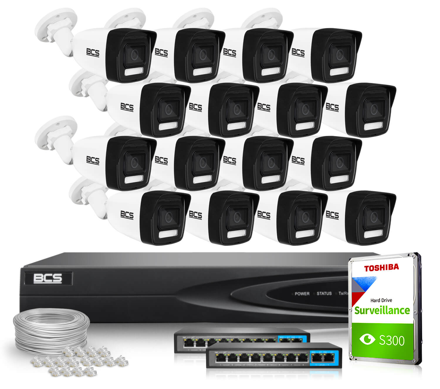 Monitoring IP BCS View 5Mpx 1TB H265 16x BCS-V-TIP16FSR3L3(2) 2.8mm IR ...