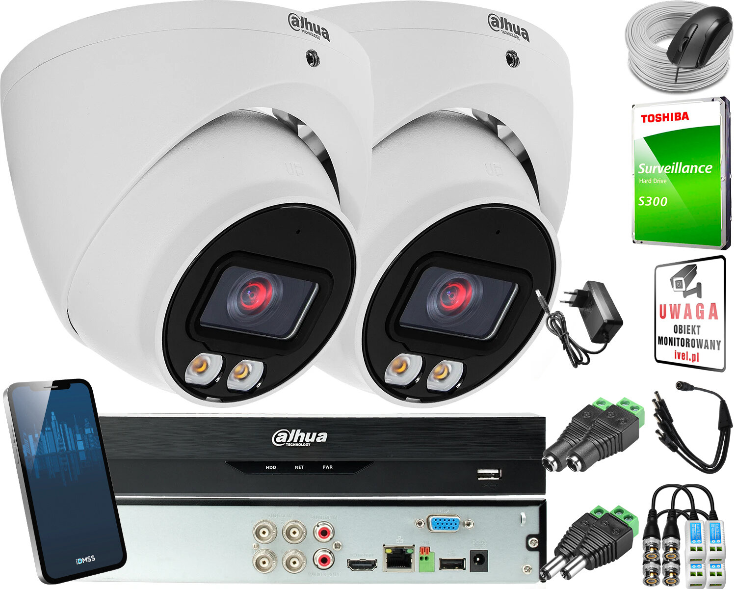 Monitoring zestaw kamer Dahua 2x HAC-HDW1509T-A-LED-0280B-S2 ...