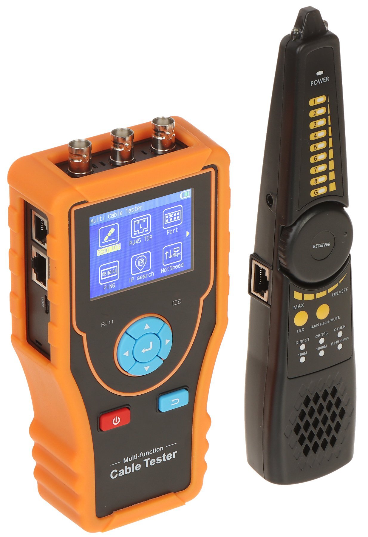 Tester kabli STP/UTP CS-NT24-PRO – 2.4" LCD – RJ45, RJ11