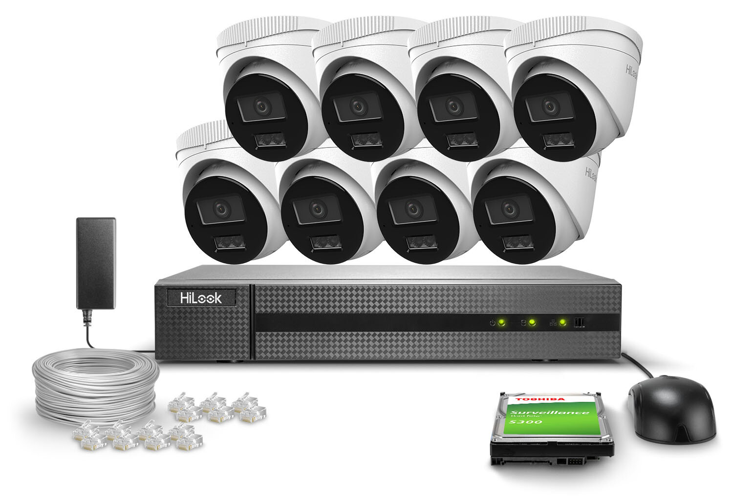 Kamery IP 4Mpx | Zestaw 8x IPCAM-T4-30DL HiLook by Hikvision