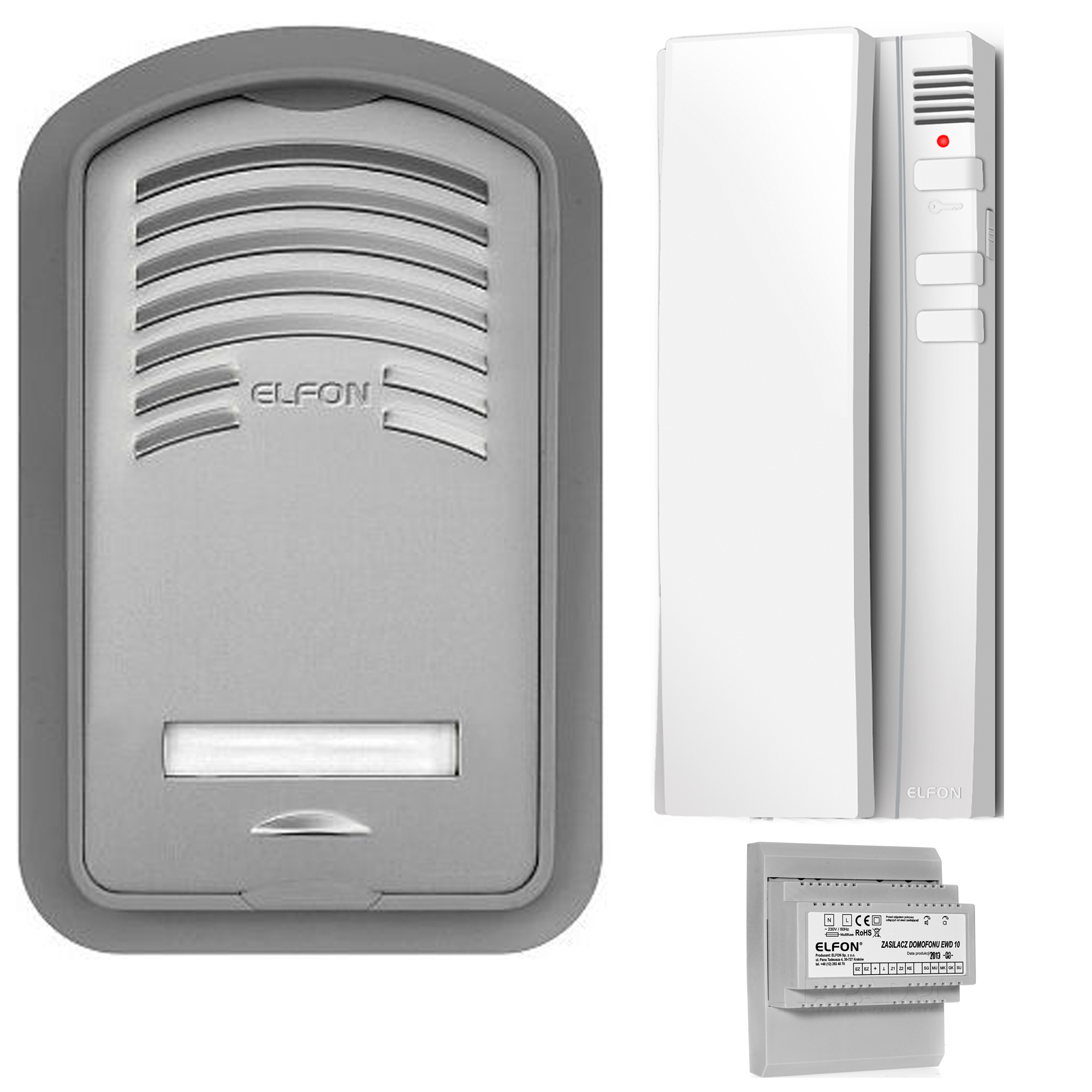 Domofon ELFON KEN-1 | Unifon A-U1 | Zasilacz EWD-10 – zestaw