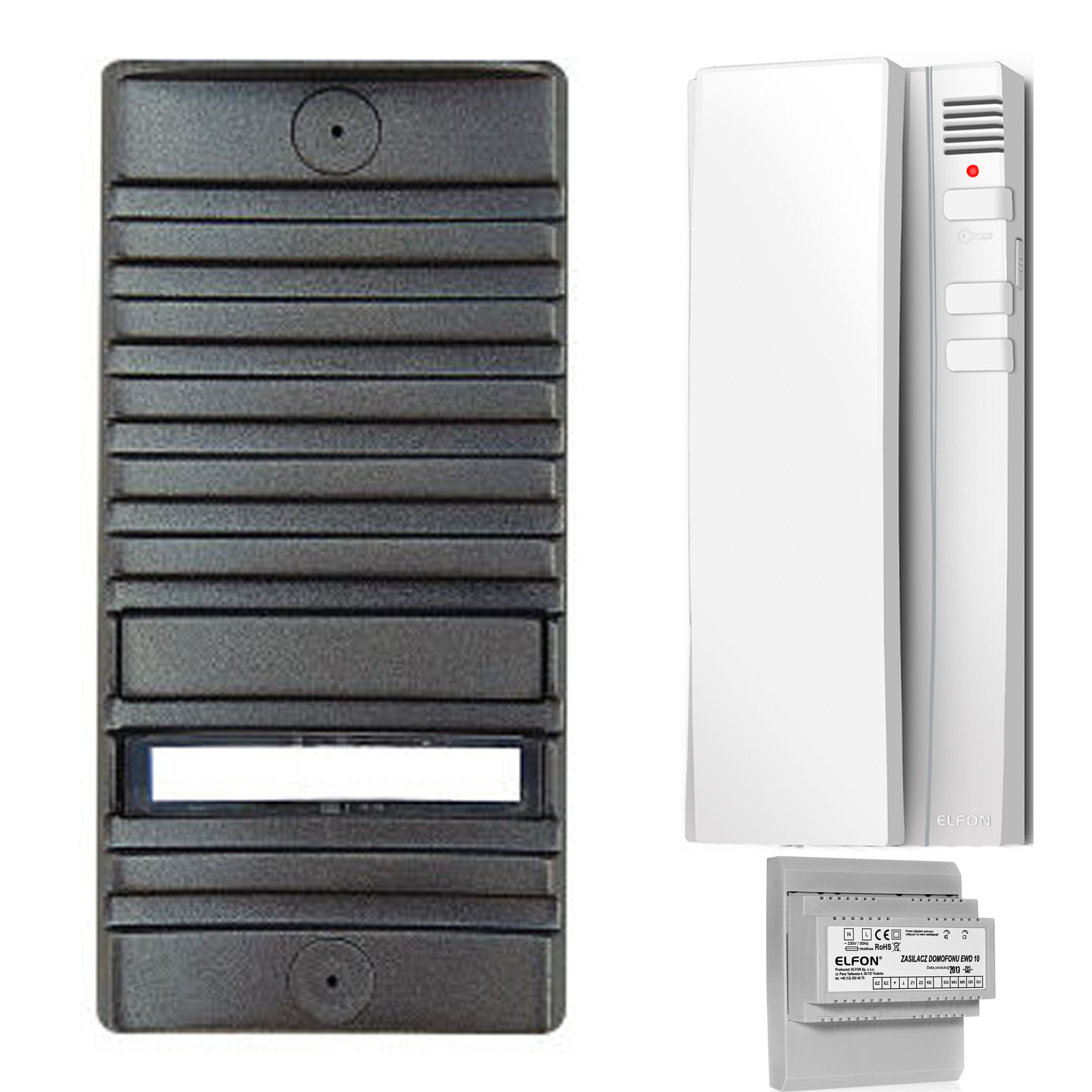 Domofon ELFON BKM-1 | Unifon A-U1 | Zasilacz EWD-10 – czarny